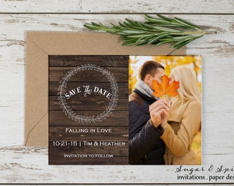 Fall save the date | Etsy