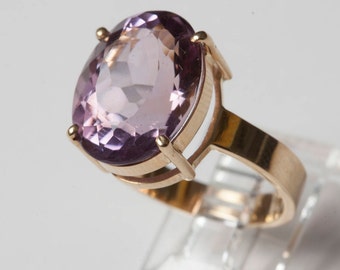 Amethyst gold ring | Etsy