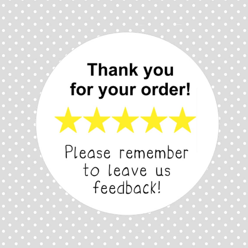 Thank You For Your Order Leave Feedback Review Stickers