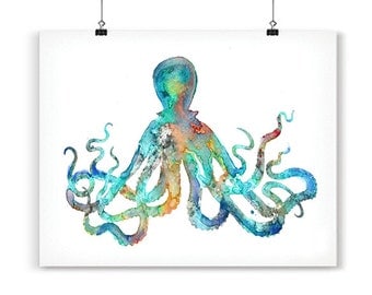 Octopus print | Etsy