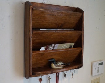24 Handcrafted Wooden Rustic wall mount Mail & Key Organizer