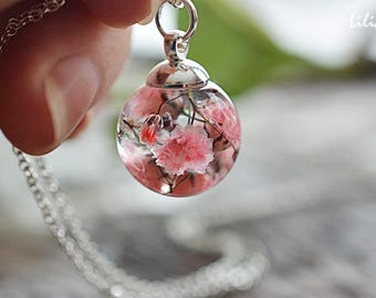 Real flower necklace | Etsy