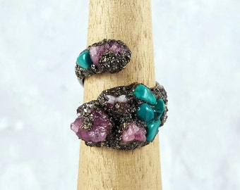 Raw turquoise ring | Etsy