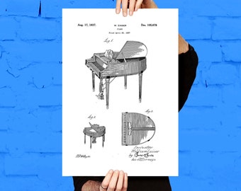Piano blueprint | Etsy