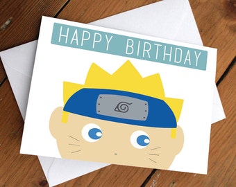 Anime birthday card | Etsy
