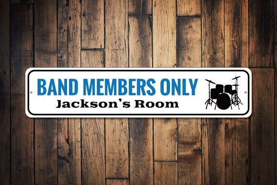 Drum Set Sign Band Members Only Sign Custom Band Sign Gift