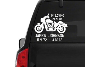 In Loving Memory Car Window Decal With Angel Wings Car
