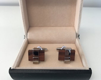 Wooden cufflinks | Etsy