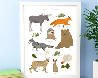 Forest Friends Clip art and Digital paper set