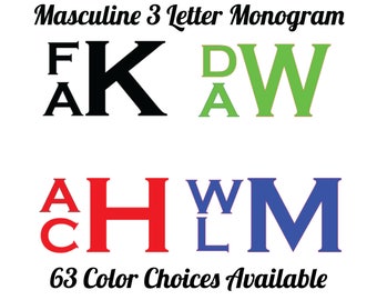 Masculine monogram | Etsy