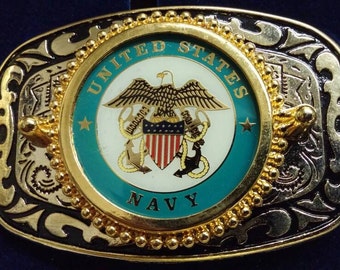 Us navy belt buckle | Etsy