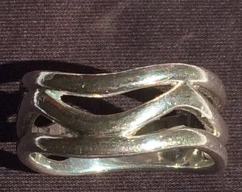 Chunky silver ring | Etsy