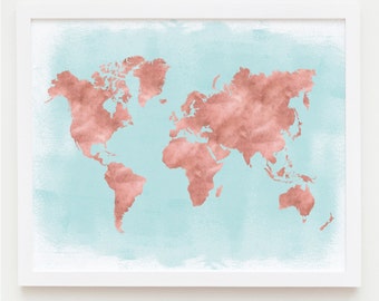 Pastel world map | Etsy