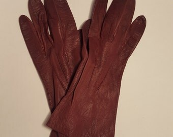 Red leather gloves | Etsy