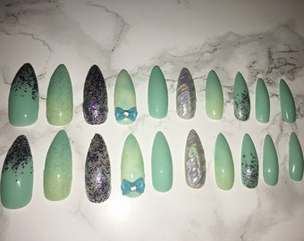 Long false nails | Etsy