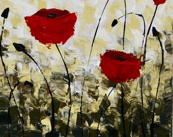 Abstract poppies | Etsy