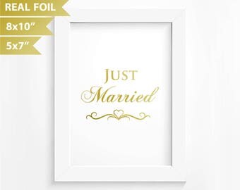 Just married poster | Etsy