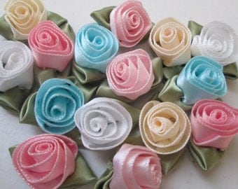 Satin ribbon roses | Etsy