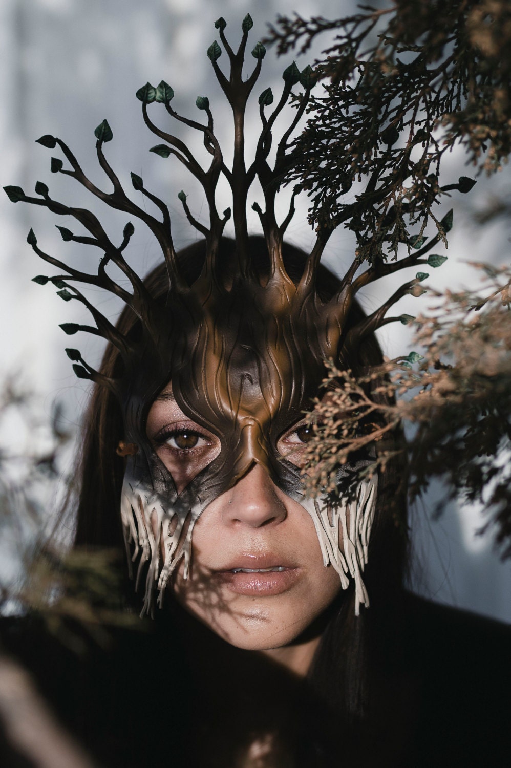 Tree and Nature Handmade Genuine Leather Mask for Masquerades