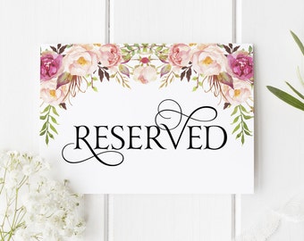 Reserved row sign | Etsy