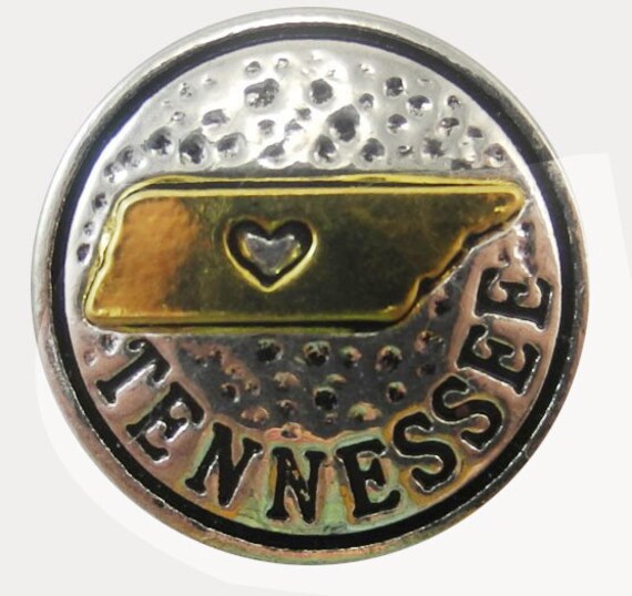 State of Tennessee Snap Charm Fits 18-20mm Ginger Snaps