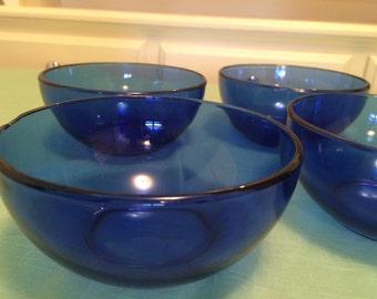 Blue glass bowls | Etsy