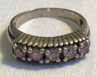 Pink stone ring | Etsy