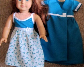 18 Inch Doll Knit Pattern Bath Robe and Slippers Easy Knit