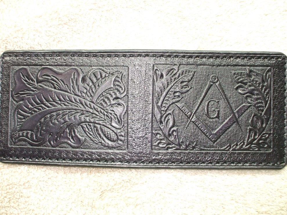 black masonic wallet / billfold freemason wallet. 53 I