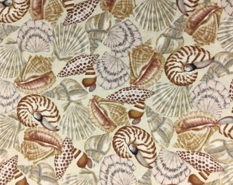 Sea shell fabric | Etsy