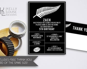 All blacks invite | Etsy