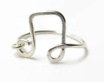 Music Note Ring Heart music ring Love of music necklace