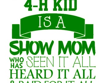 4-H MOM T-shirt sparkly 4H glitter shirt Choose from a