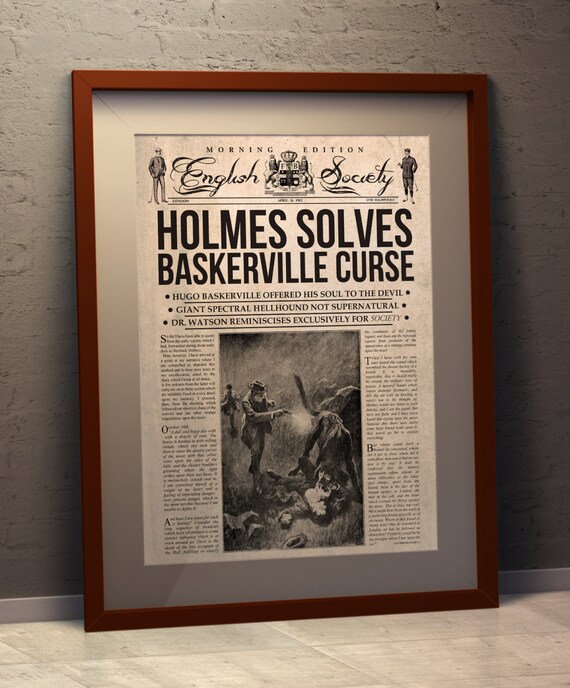 Sherlock Holmes Retro Newspaper The Hound of the