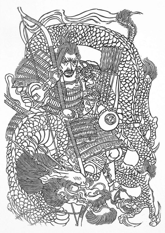 linocut Print of Hanzo Shimada from Overwatch Blizzard Pc
