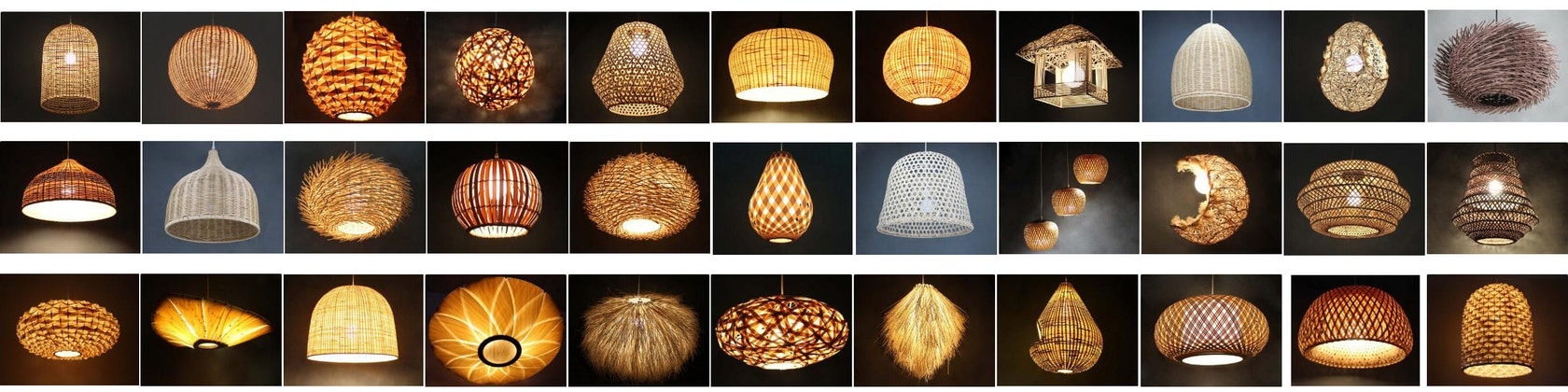 Handmade Kinds of Natural Materials Lightings by VIWEI on Etsy