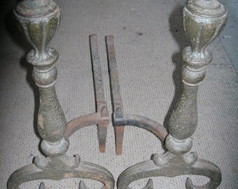 Antique andirons | Etsy