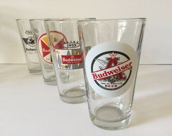 Budweiser glasses | Etsy