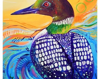 Loon art | Etsy