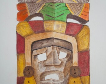 Mayan mask | Etsy