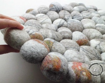 Felt stones rug | Etsy