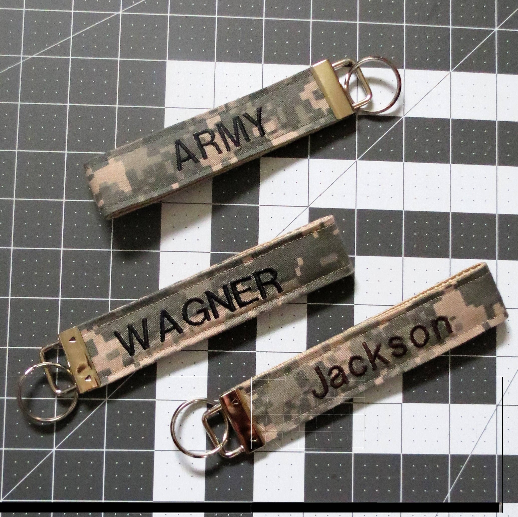 ARMY Personalized Embroidered US Army Key Chain Key Fob