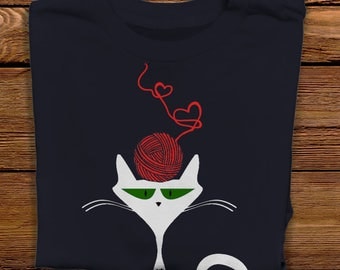 Cute cat shirt | Etsy