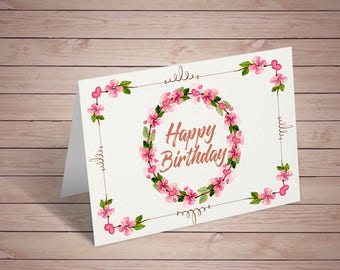 Rustic birthday card | Etsy