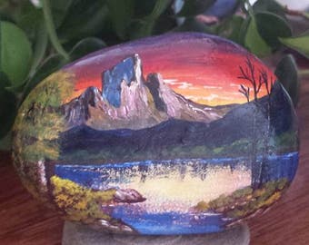 Painted beach rock | Etsy