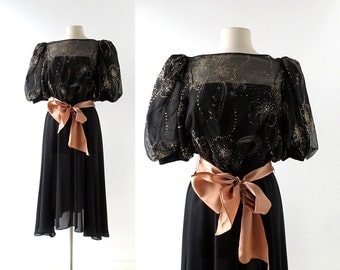 Vintage 1950s RAT PACK Cocktail Dress M-L