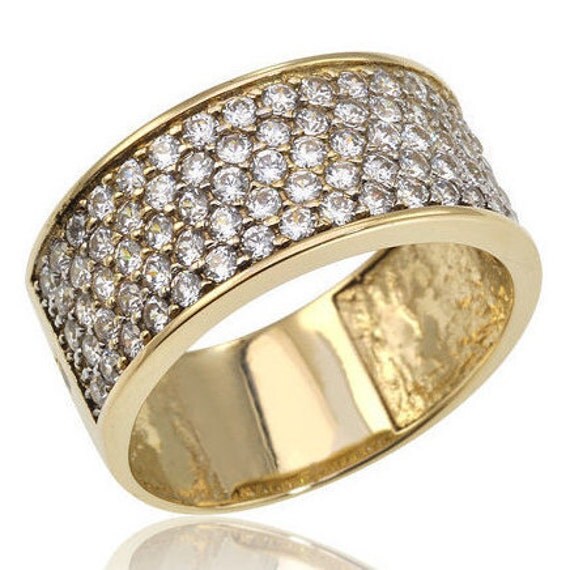 Wide Pave Diamond Band Pave Diamond Ring Engagement Ring 5