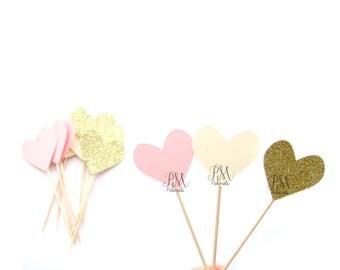 Heart cupcake topper | Etsy