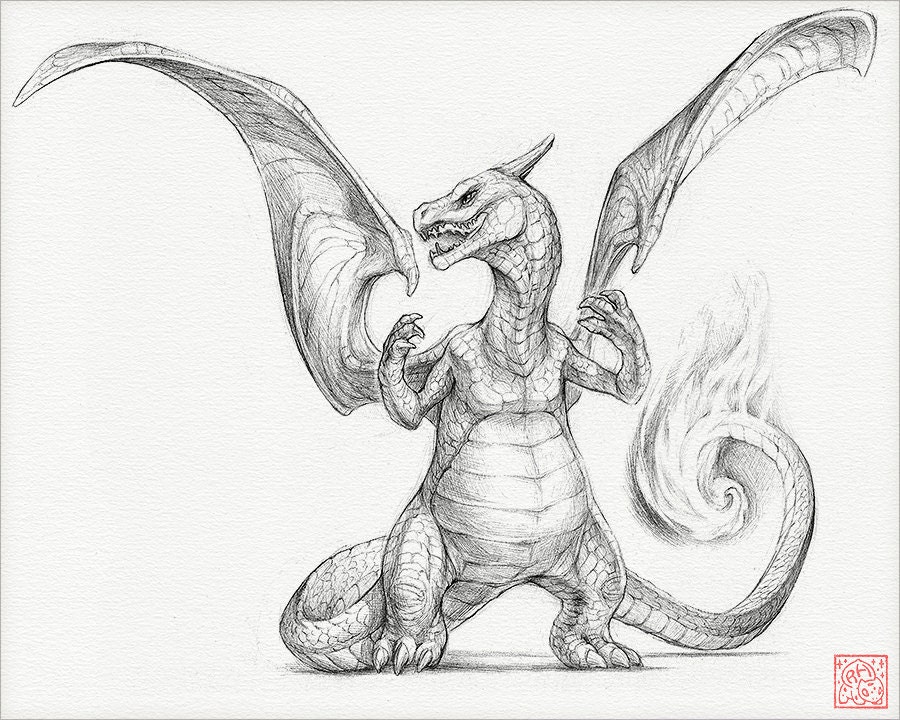 Charizard 8 x 10 print pokemon drawing art artwork