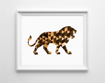 Geometric lion | Etsy